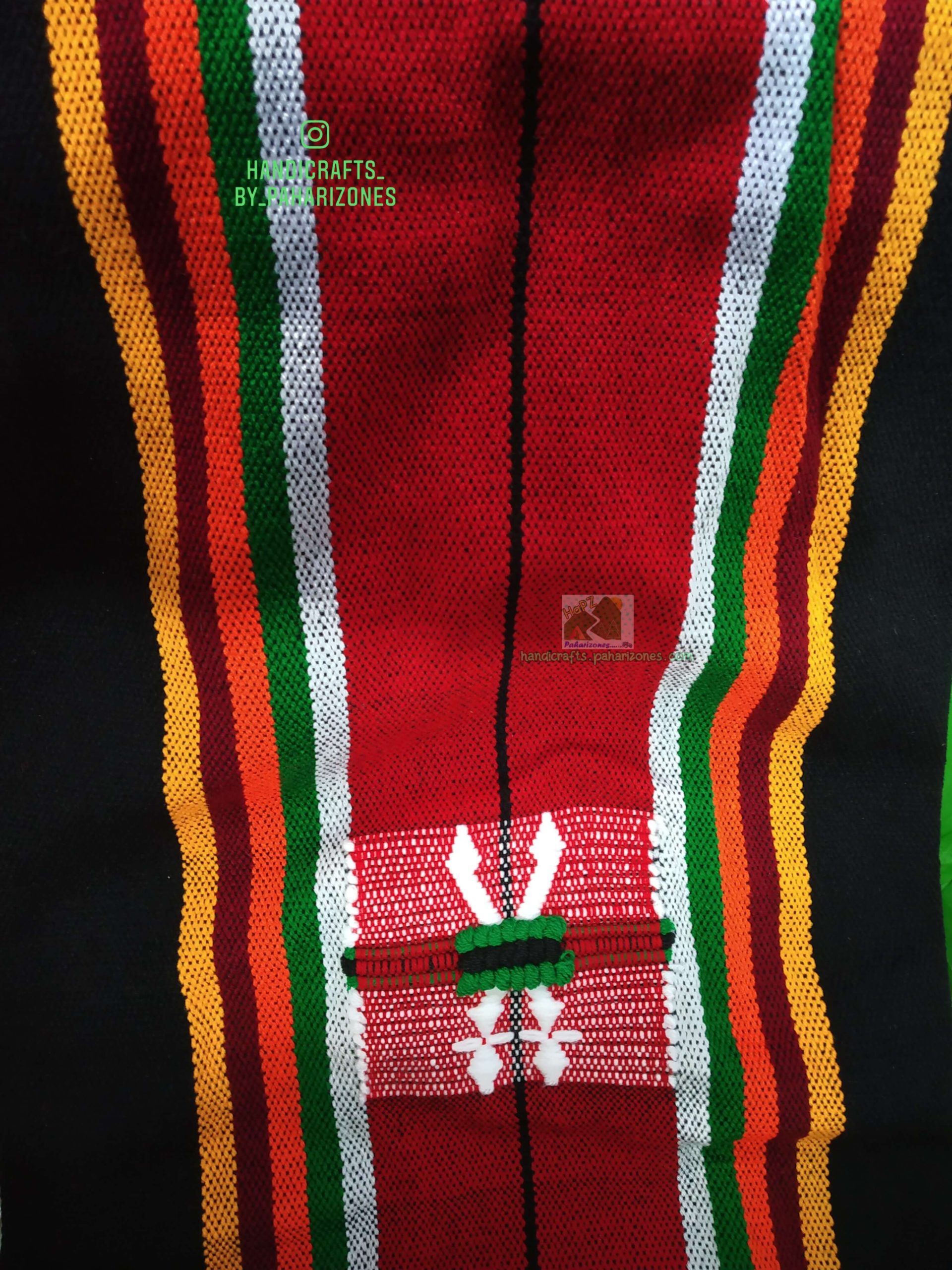 Naga Shawl - (Light) Black-Red Stripes - Paharizones