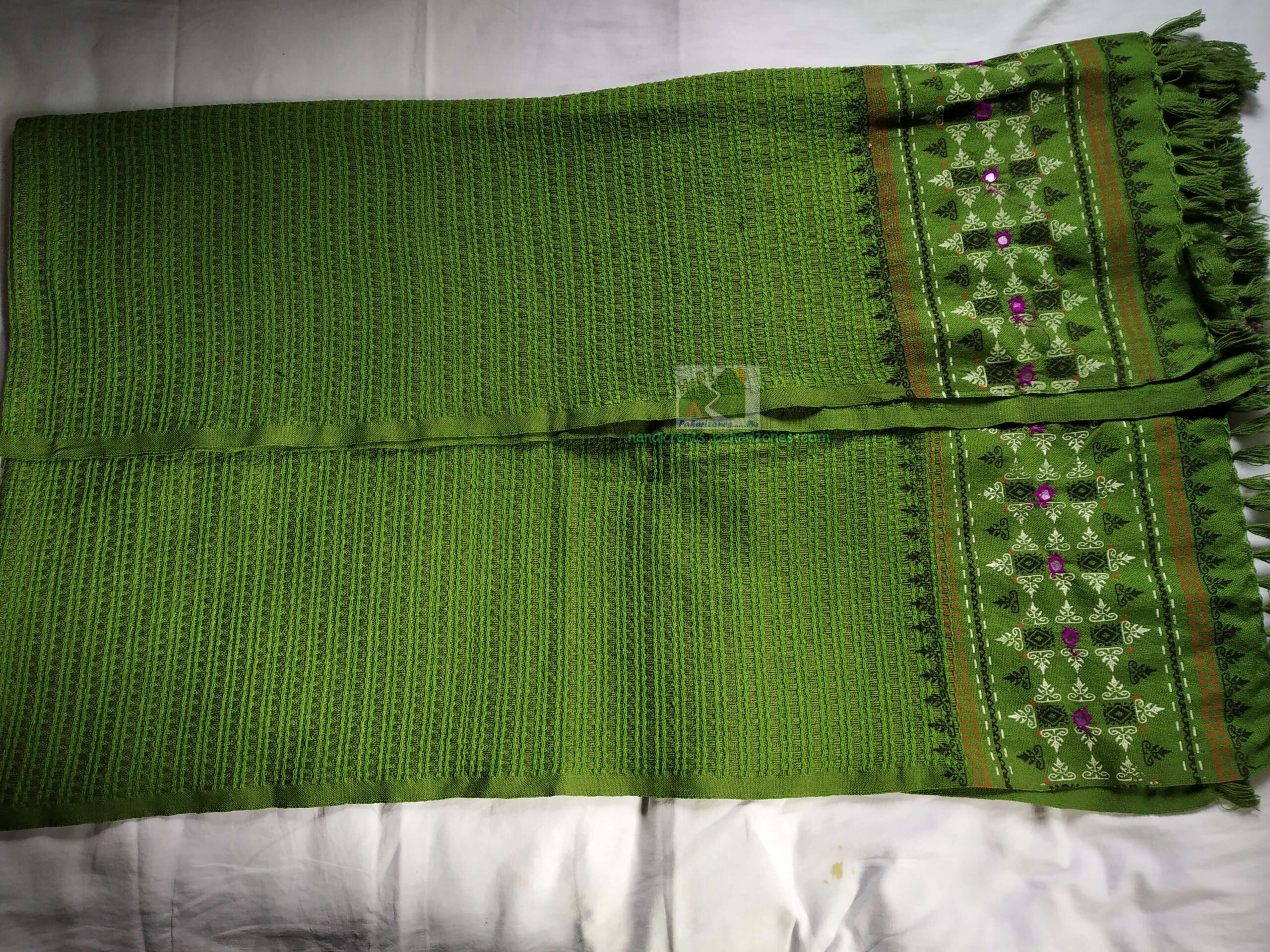 Manipuri Shawl - ManipuriMirror - DarkGreen - Paharizones