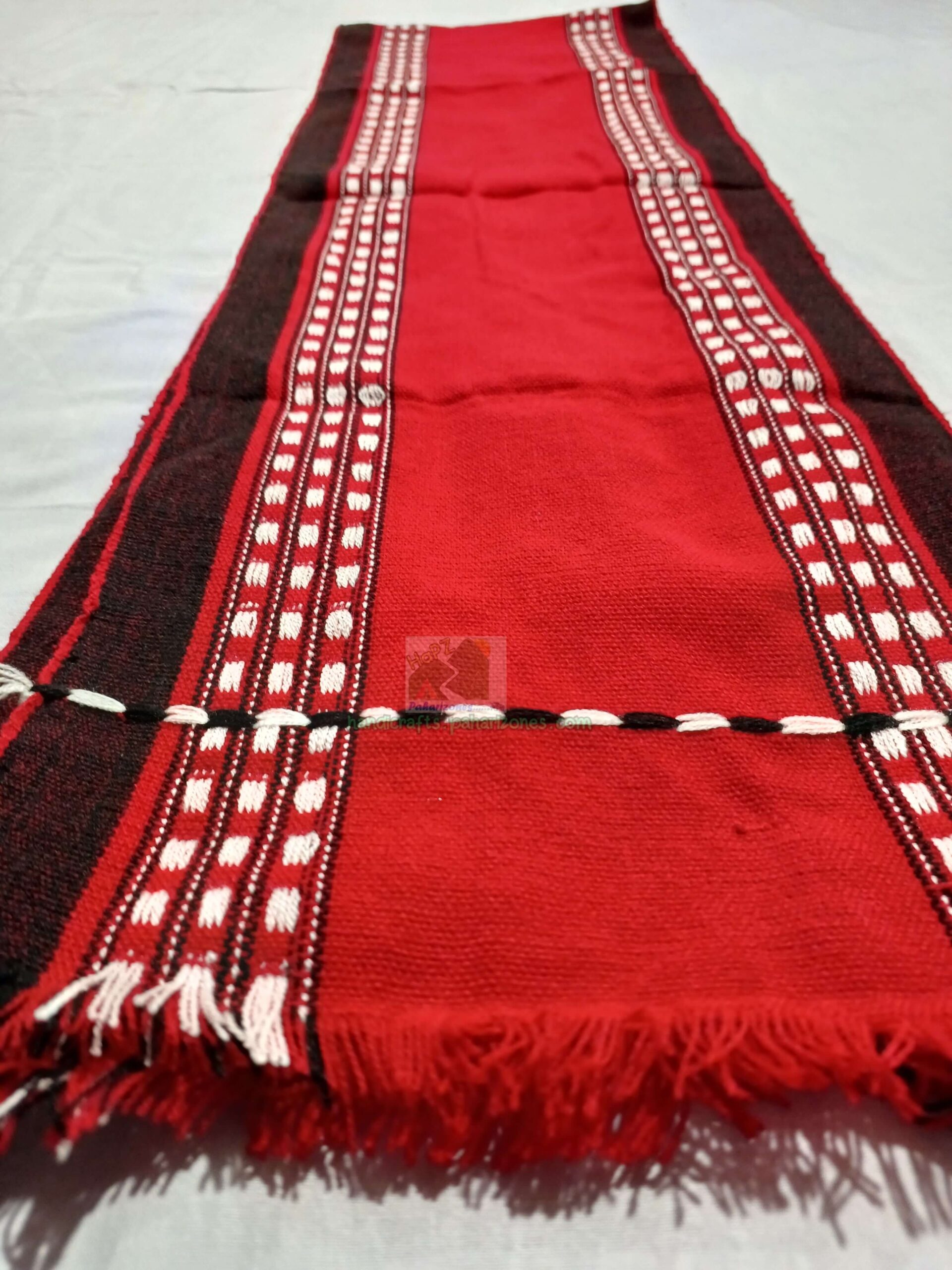 Traditional Muffer/Scarf_RedWhiteStripe - Paharizones
