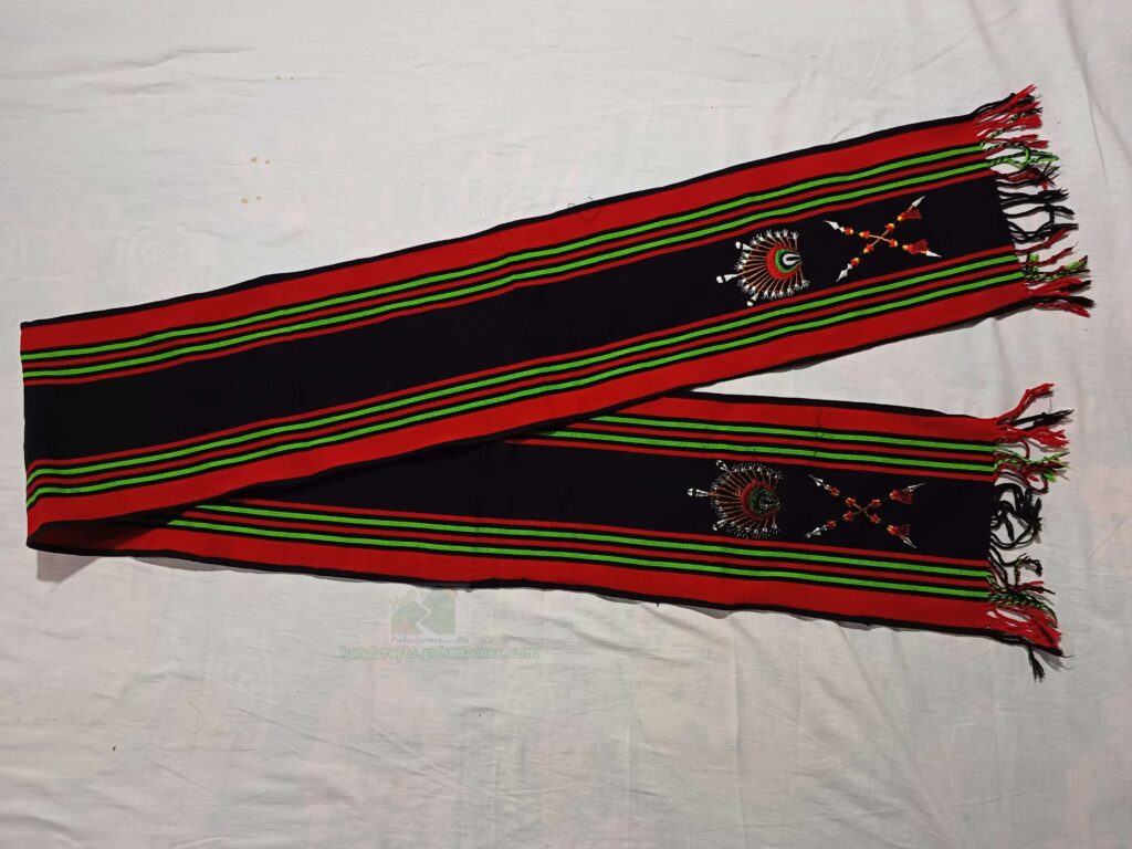 Naga Authentic Muffler or Scarf – RedGreen (Angami Tribe) - Paharizones